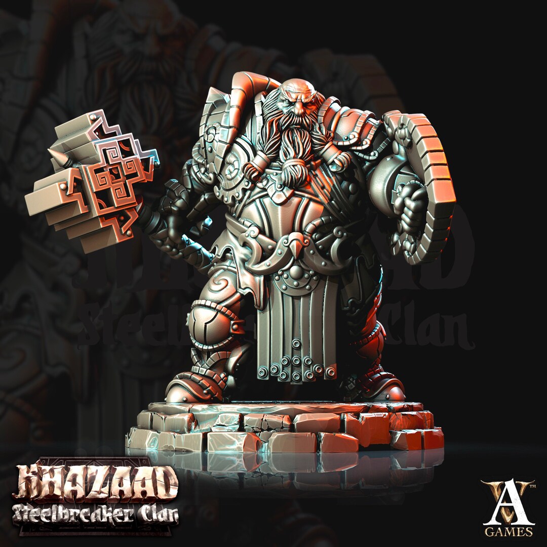 Dwarf Fighter Mace Shield Miniature Dnd 5e Pathfinder Unpainted Resin 5 ...