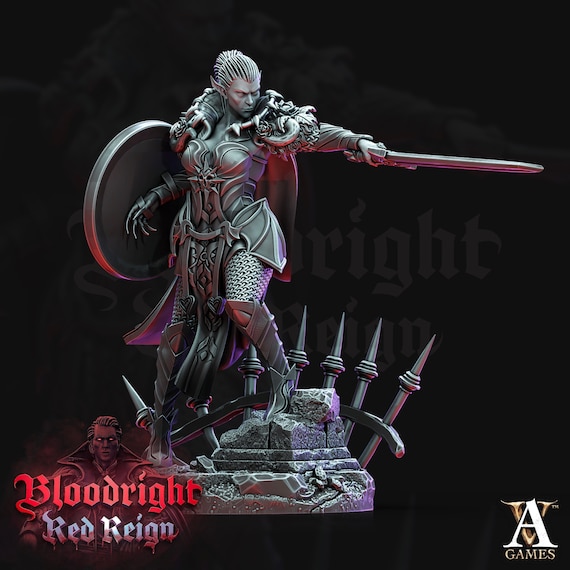 Female Vampire Elf Fighter 28mm 32mm 75mm Dnd 5e - Etsy
