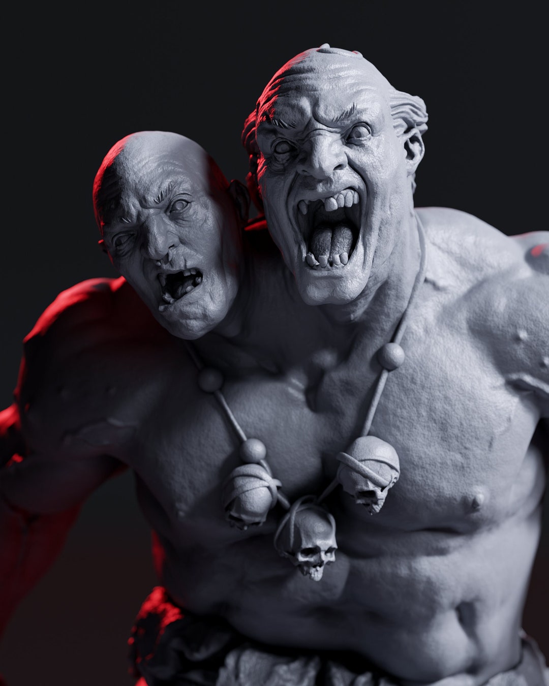 Ettin Giant With Club Weapon | 28mm & 32mm Scale | 97mm Tall | Dungeons ...