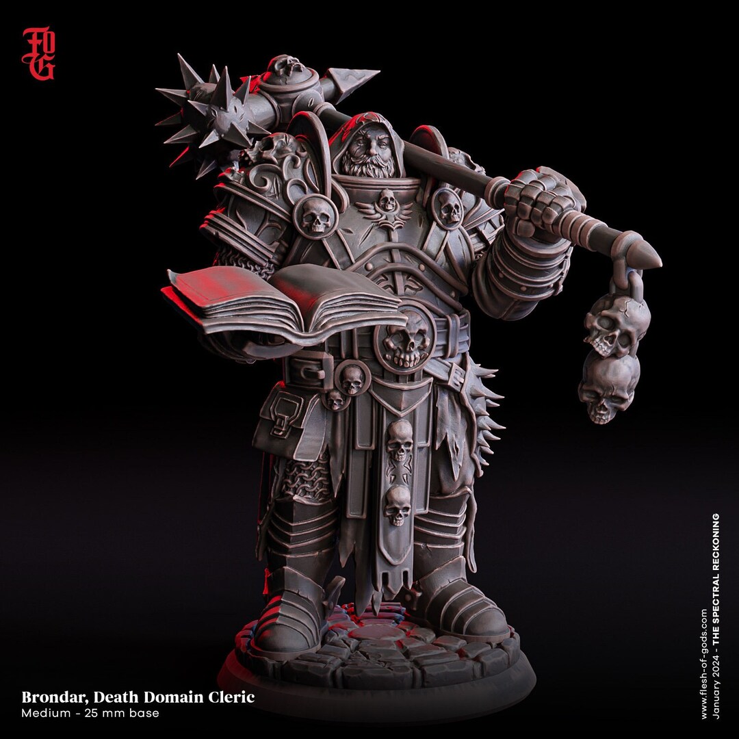 Human Cleric Death Domain Paladin 28mm 32mm 54mm 75mm 100mm Scale D&D ...