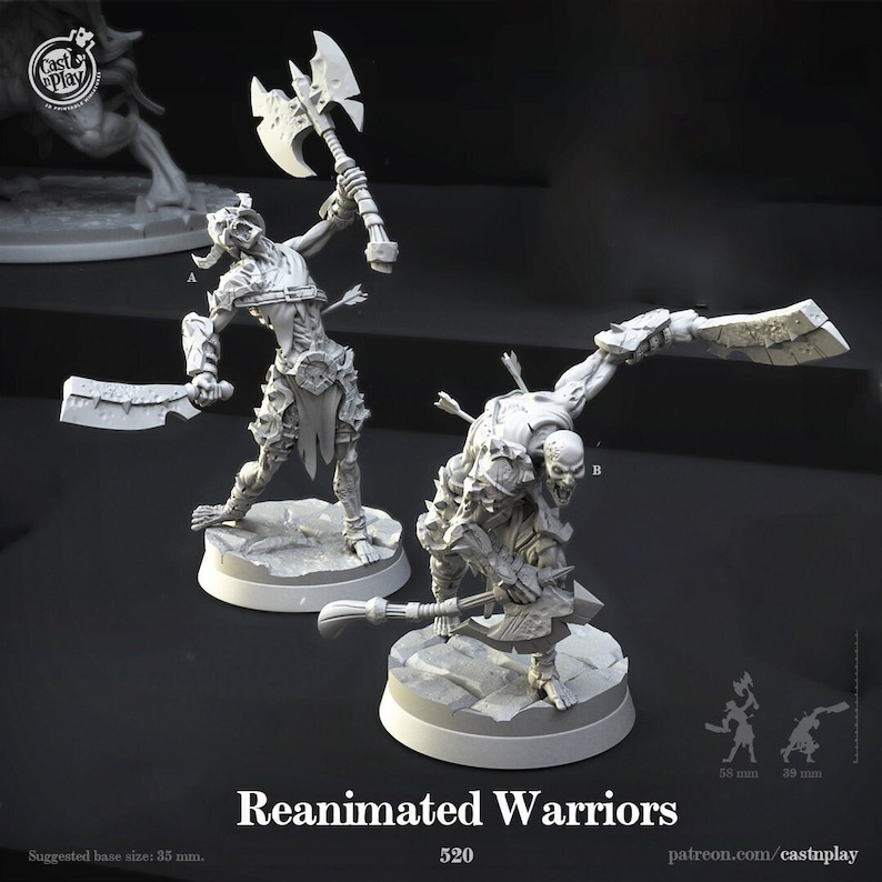 Skeleton Fighters Undead Miniatures Reanimated Warriors | D&D | 28mm ...