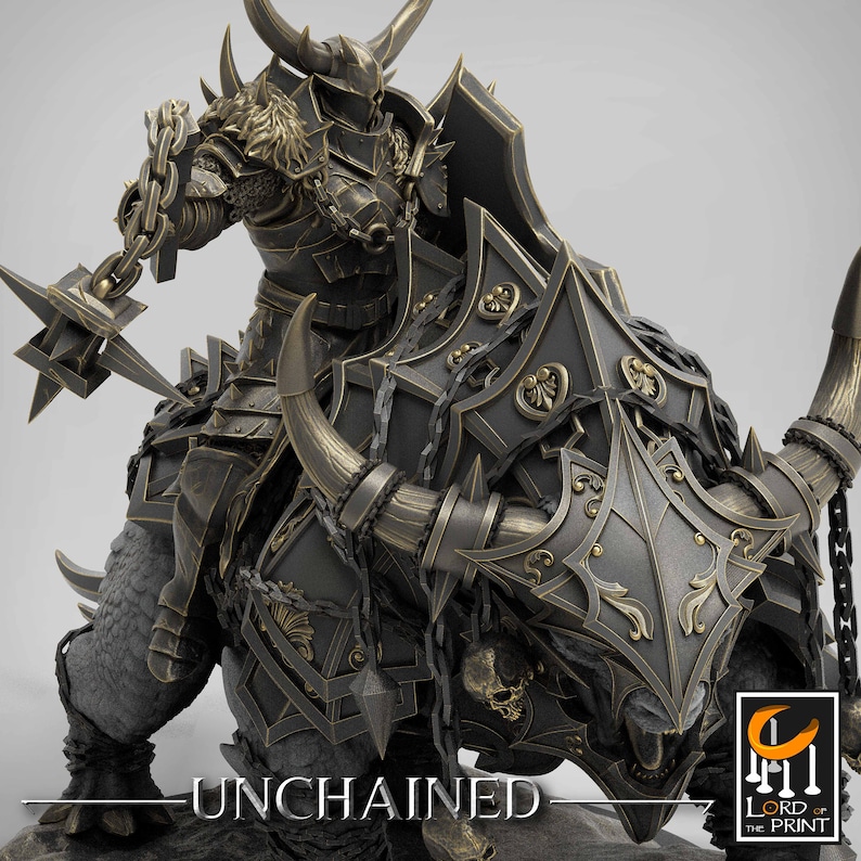 Chaos Knight on Armored Muscular Beast Flail and Shield - Etsy