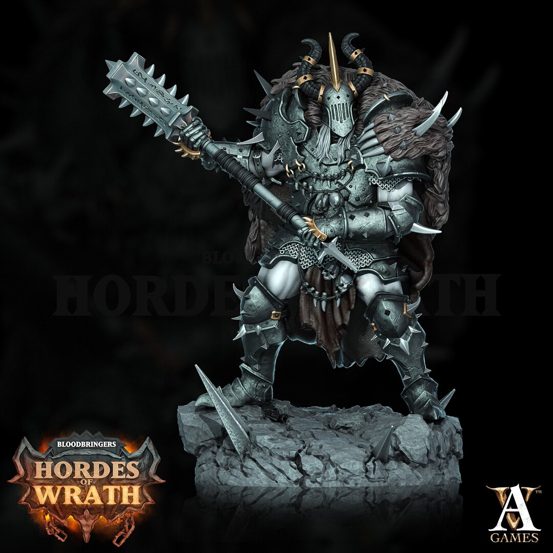 Human Chaos Fighter Oathbreaker Paladin, Unpainted Miniature | 5 Sizes ...