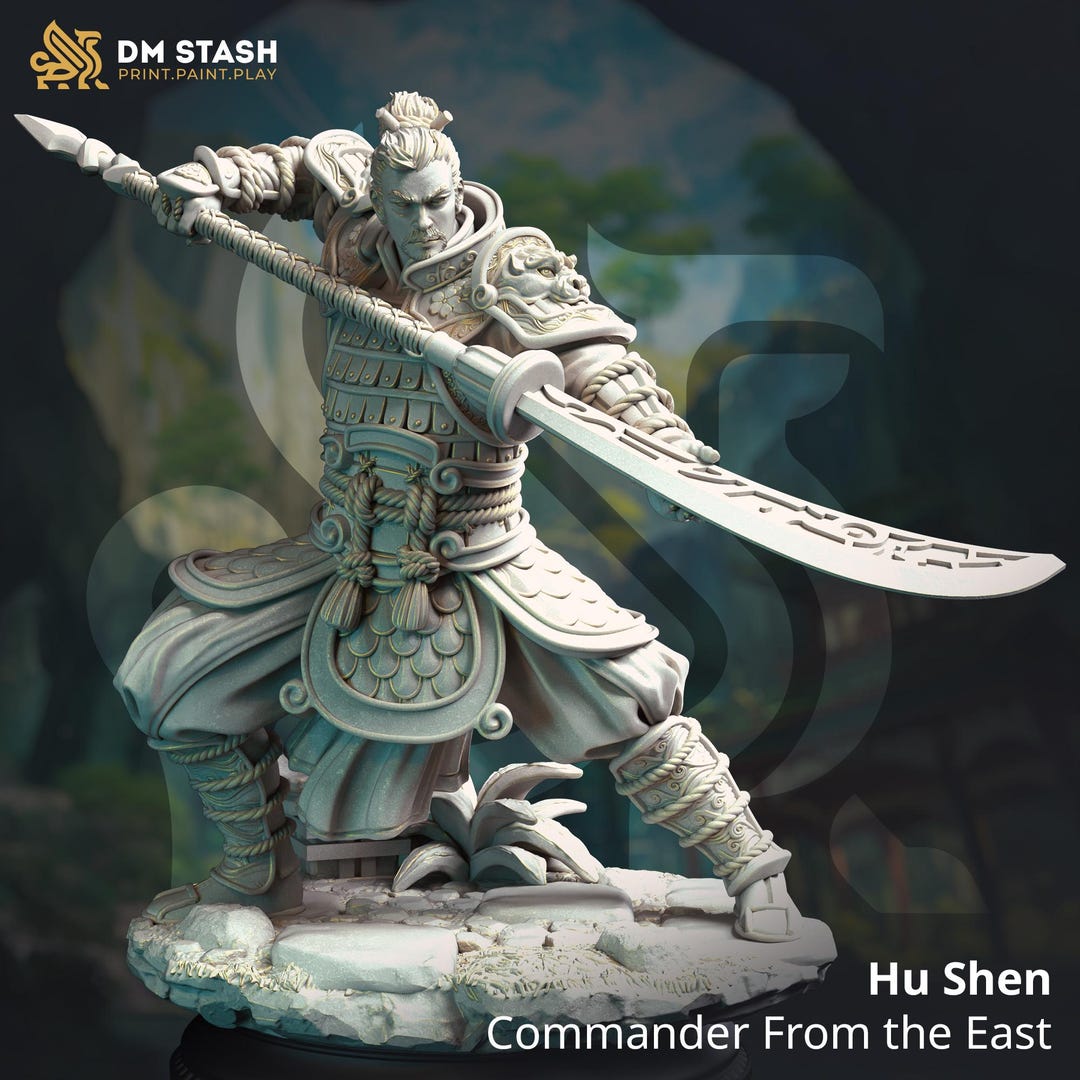 Human Fighter Polearm Battlemaster, Paladin | Miniature | 28mm, 32mm ...