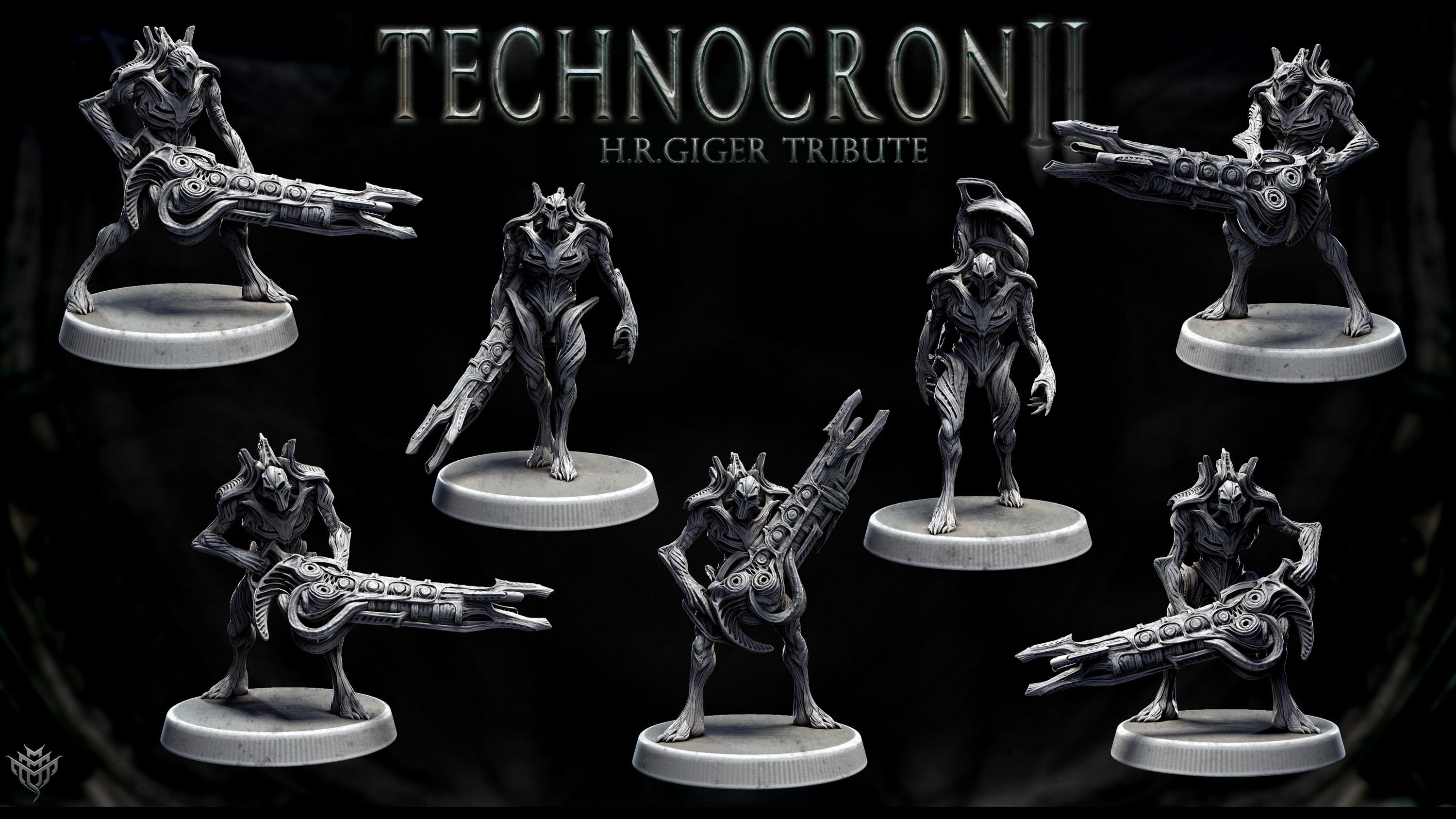 Sci-fi Miniature Robot Fighter, H.R Giger Style | 5 Base Sizes | Resin ...