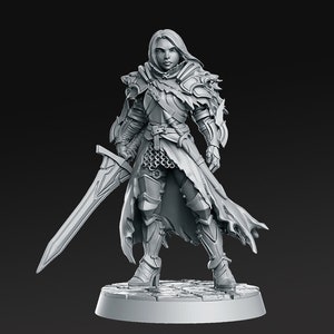 Female Paladin Miniature | Plate Armor Fighter PC NPC | Dnd Pathfinder ...