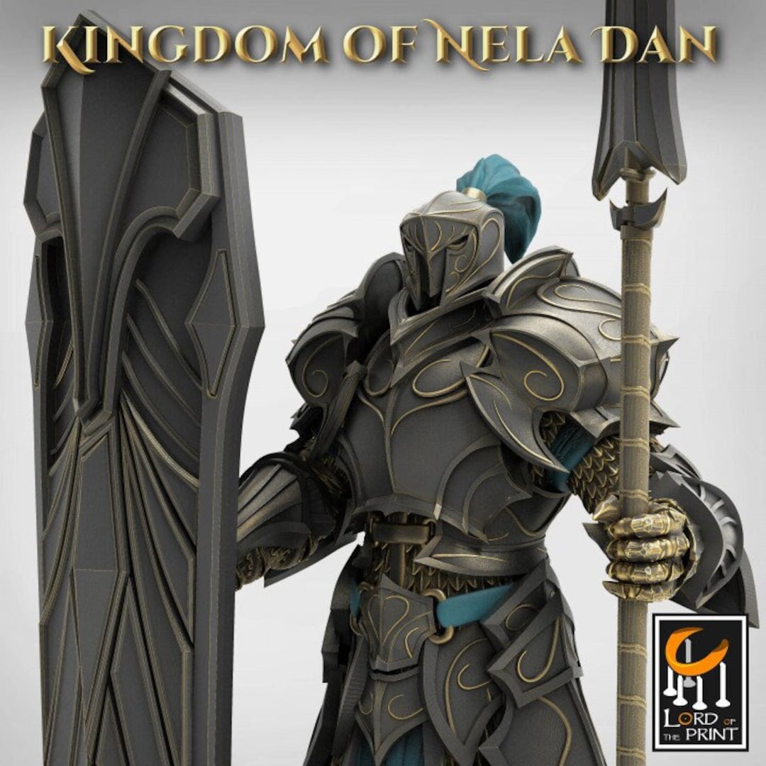 High Elf Praetaorian Spear and Shield , Moon Elf, Eladrin Unpainted ...