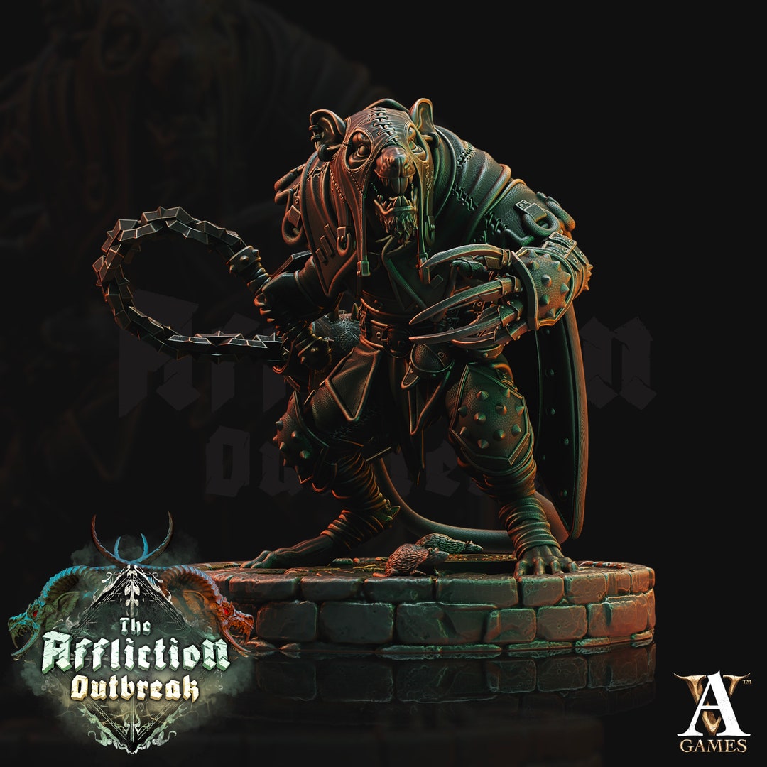 Wererat in Heavy Armor | Resin Miniature | Dungeons & Dragons | 28mm ...