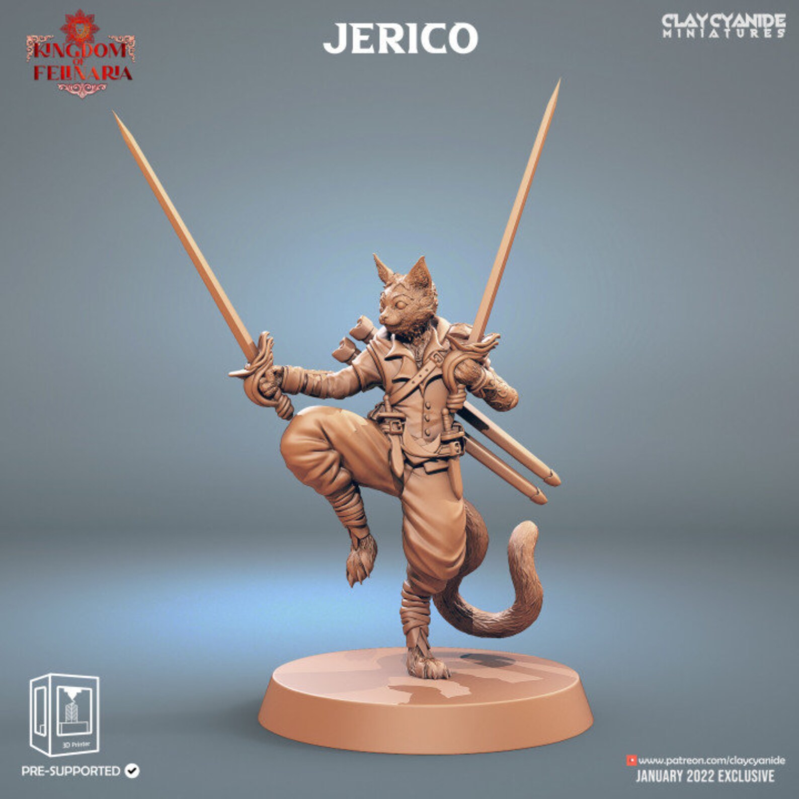Tabaxi Swashbuckler Fighter Rogue (5 Different Models) | 3 Sizes ...