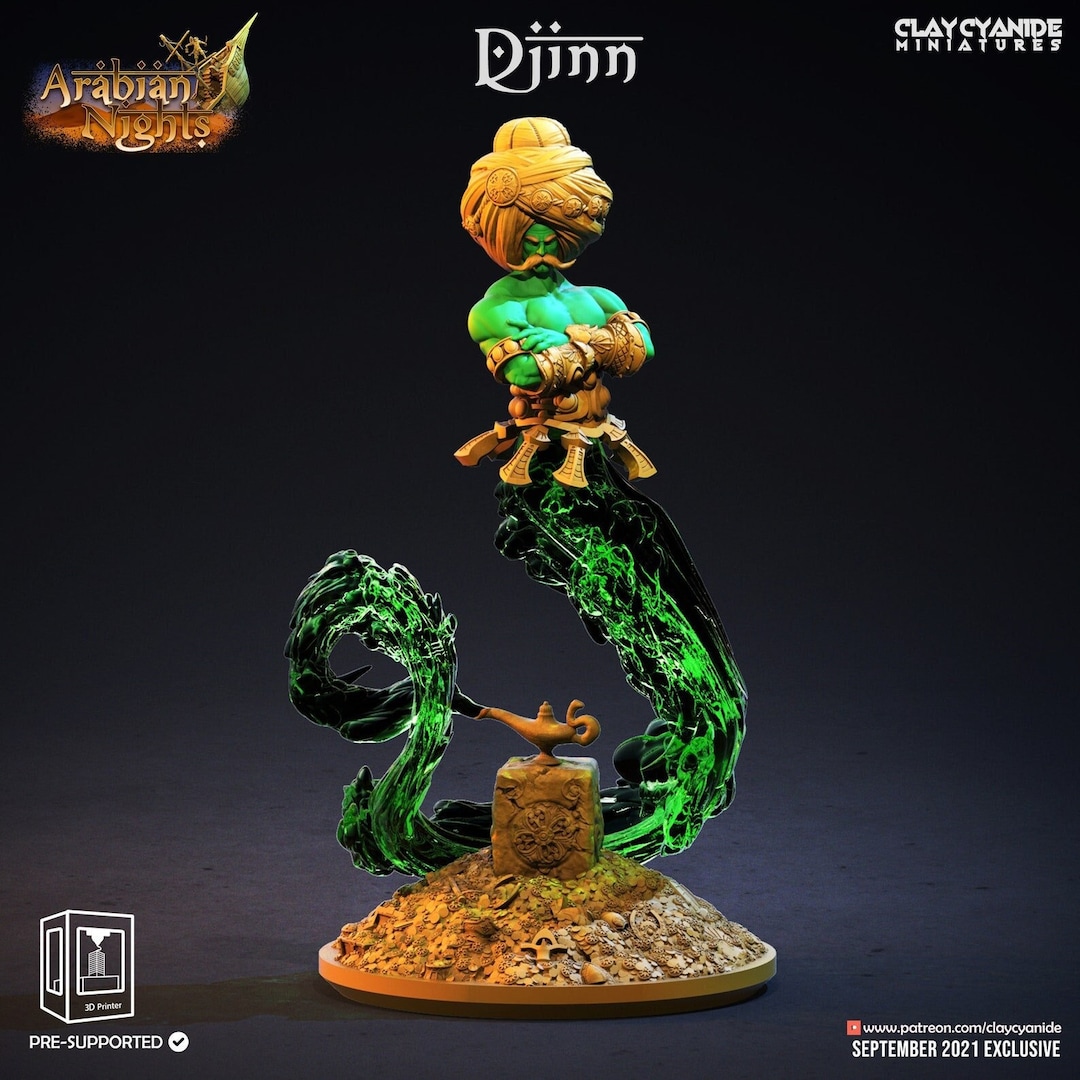 Dijinn Genie Dnd 5e Miniature | 28mm, 32mm, 75mm Scales | Clay Cyanide ...