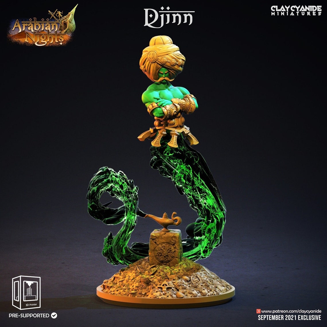 Dijinn Genie Dnd 5e Miniature | 28mm, 32mm, 75mm Scales | Clay Cyanide ...