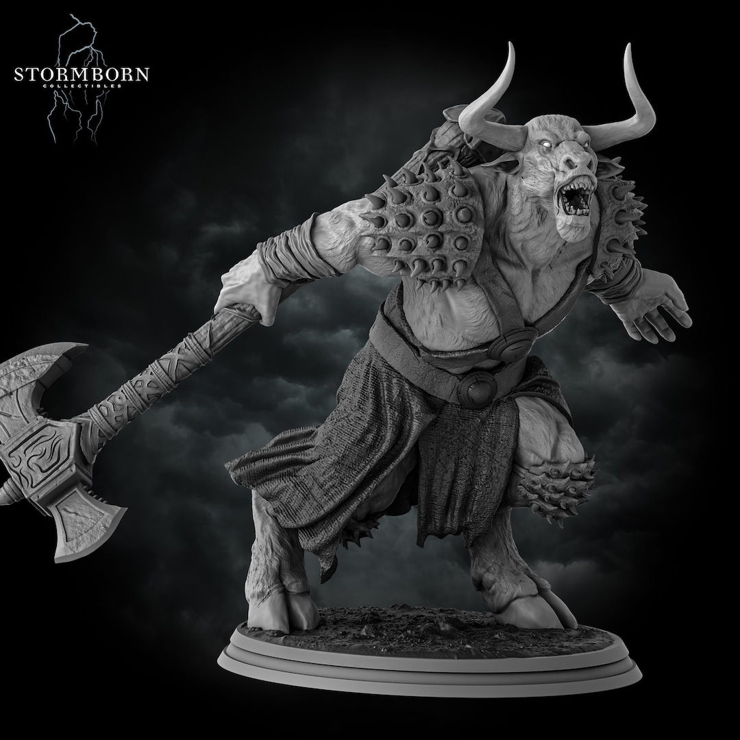 Minotaur Warrior War Chief | Scales: 5 Sizes/scale | D&D 5e Megaboss ...