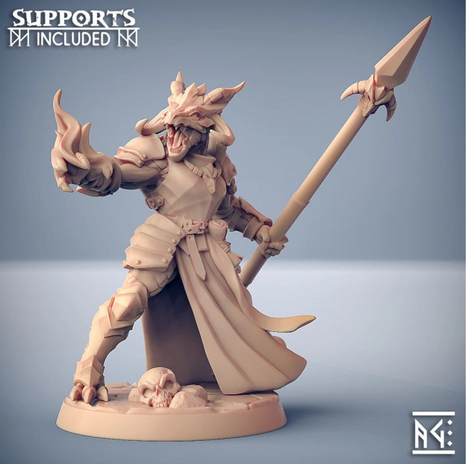 Dragonborn Fighter Eldritch Knight Polearm Master | 4 Sizes /scale ...