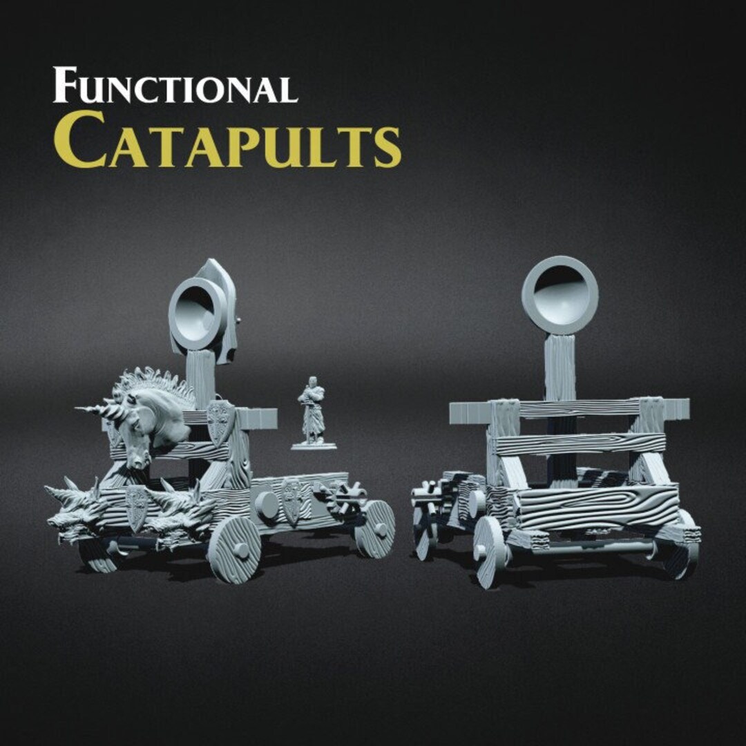 Large Functional Catapult (2 Versions) Miniature Prop | 28mm, 32mm ...