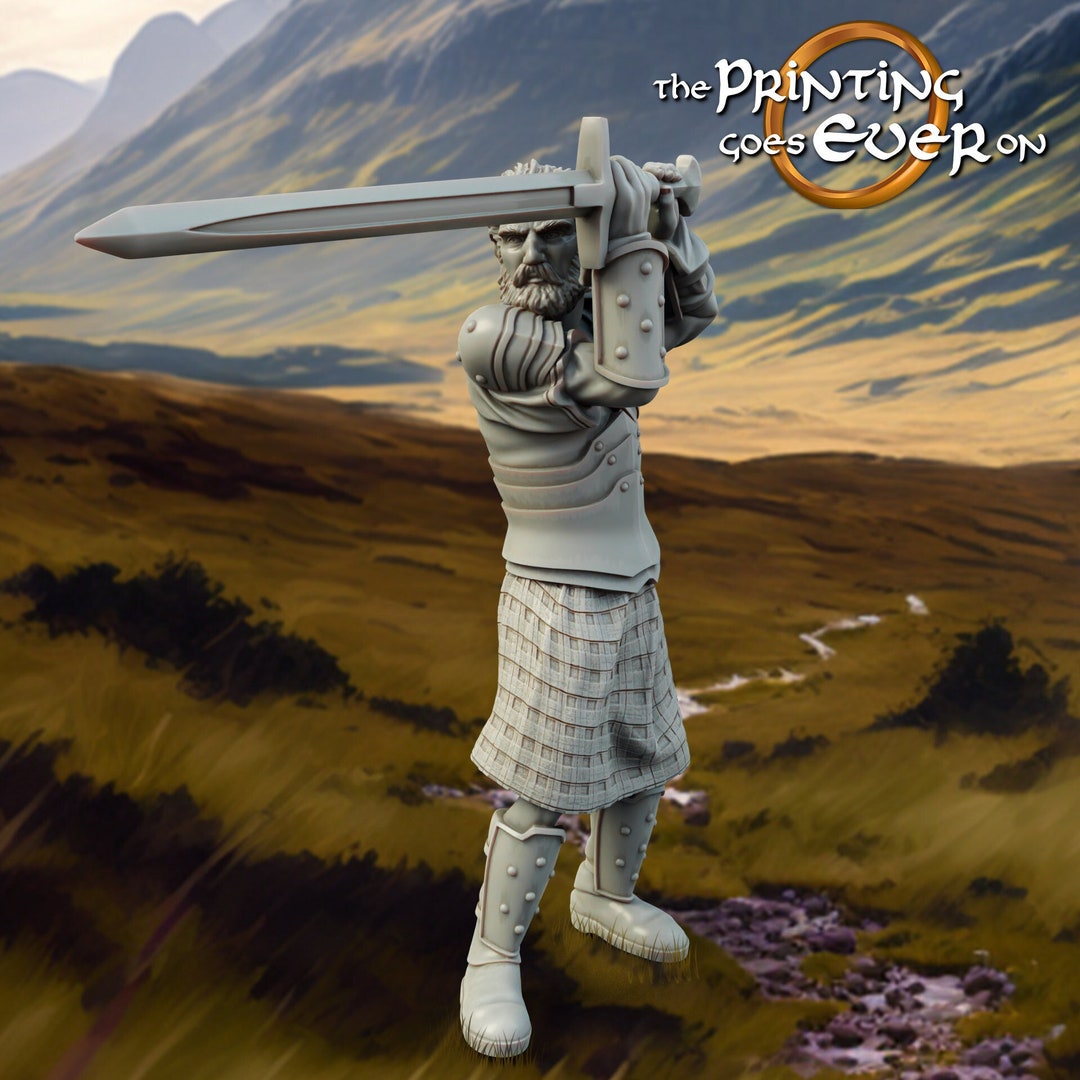 Human Highlander Ranger Fighter Miniature 28mm, 32mm, 54mm,75mm,100mm ...