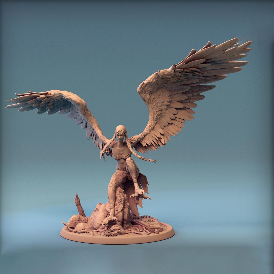 Harpy Miniature: Winged Resin Monstrosity for D&D - Etsy