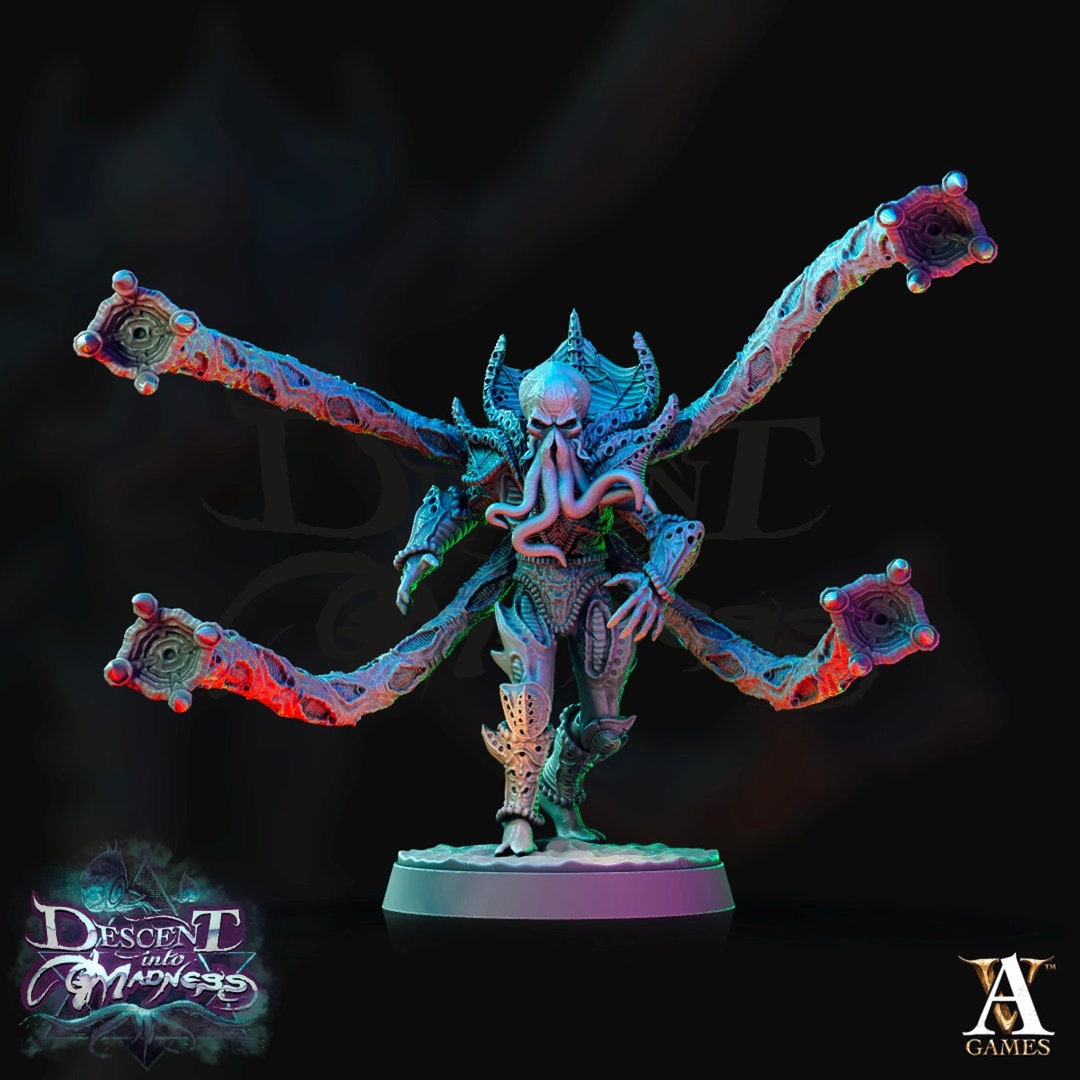 Mind Flayer, Illithid Unpainted Miniature 28mm, 32mm Dungeons and ...