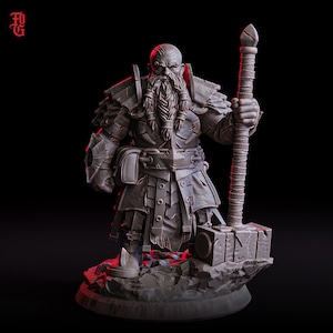 Dwarf Paladin Miniature | Dwarven Fighter PC NPC | UNPAINTED Resin - Etsy
