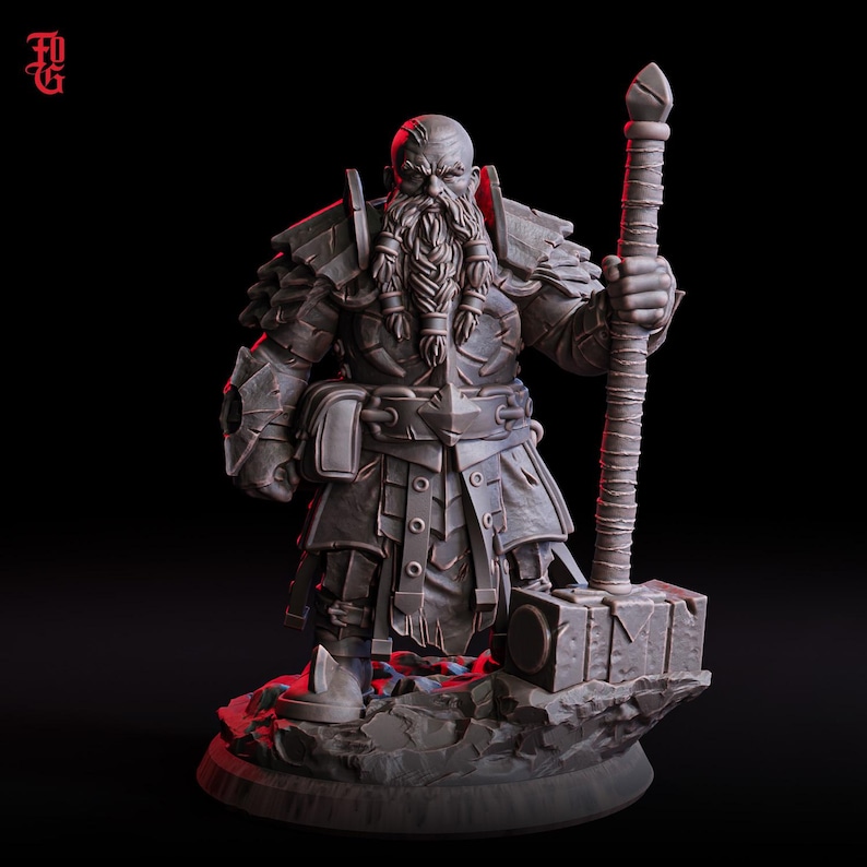 Dwarf Paladin Miniature | Dwarven Fighter PC NPC | UNPAINTED Resin - Etsy