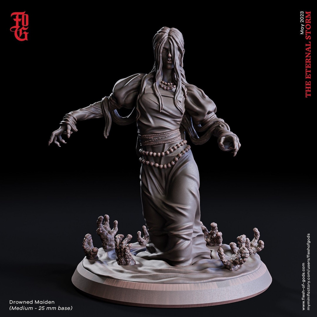 Undead Drowned Maiden, Ghost, Banshee, Specter | 28mm, 32mm,54mm, 75mm ...