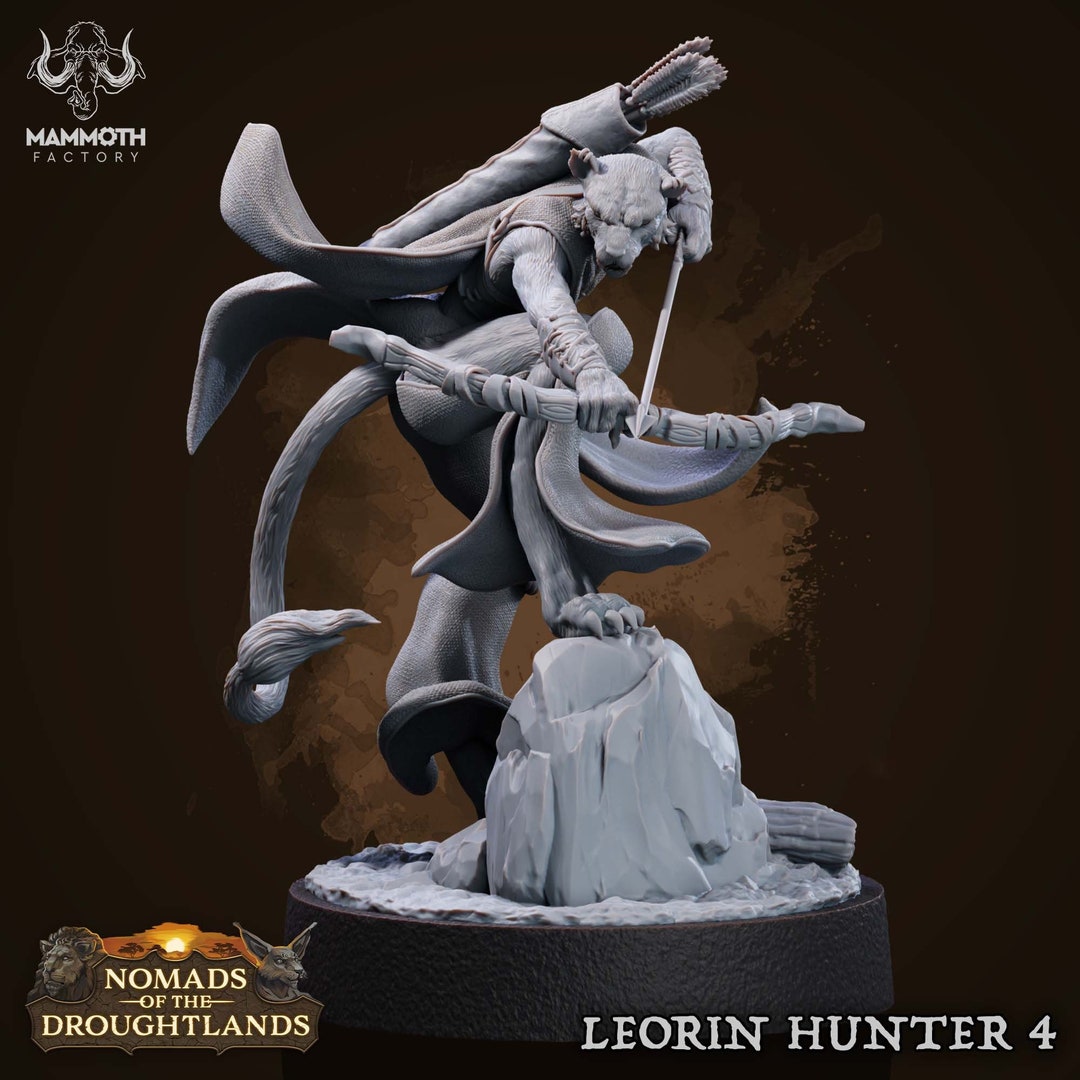 Female Leonin Lionfolk Tabaxi Fighter Ranger Unpainted | 5 Sizes /scale ...