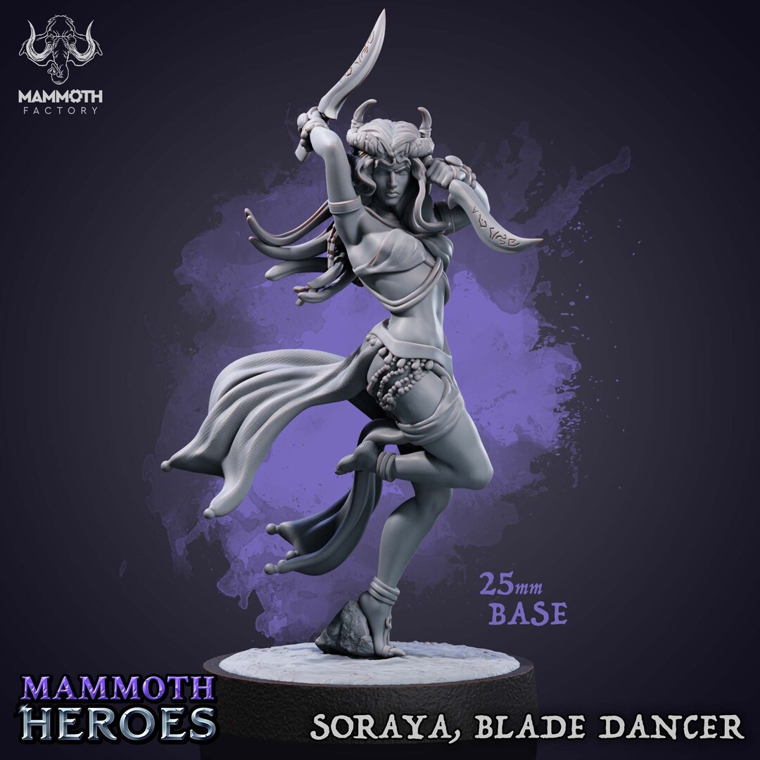 Tiefling Female Fighter, Assassin, Monk Two Weapon Style | 28mm, 32mm ...