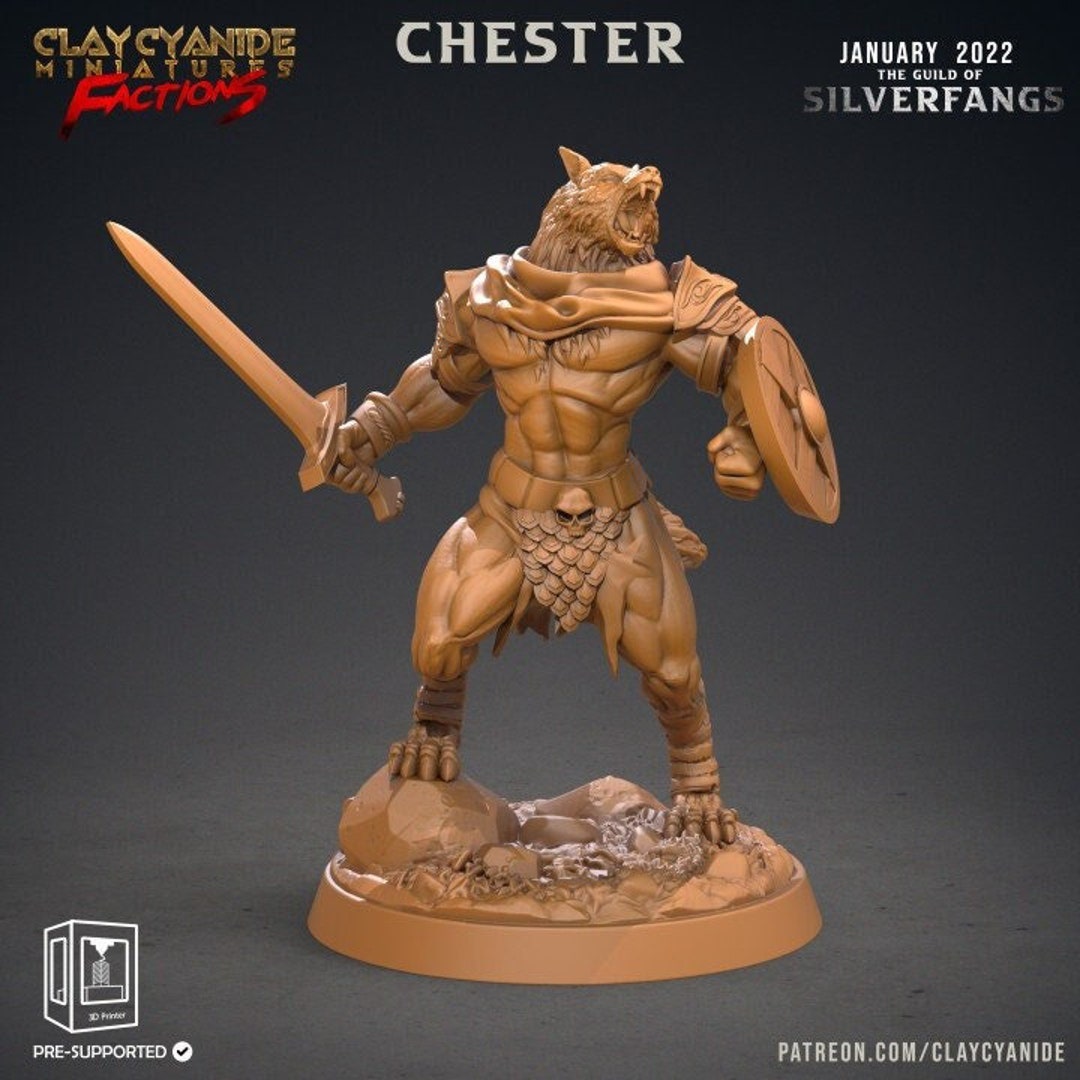 Werewolf Fighter, Wolf Folk, Wolfkind | 3 Sizes /scales | Resin ...