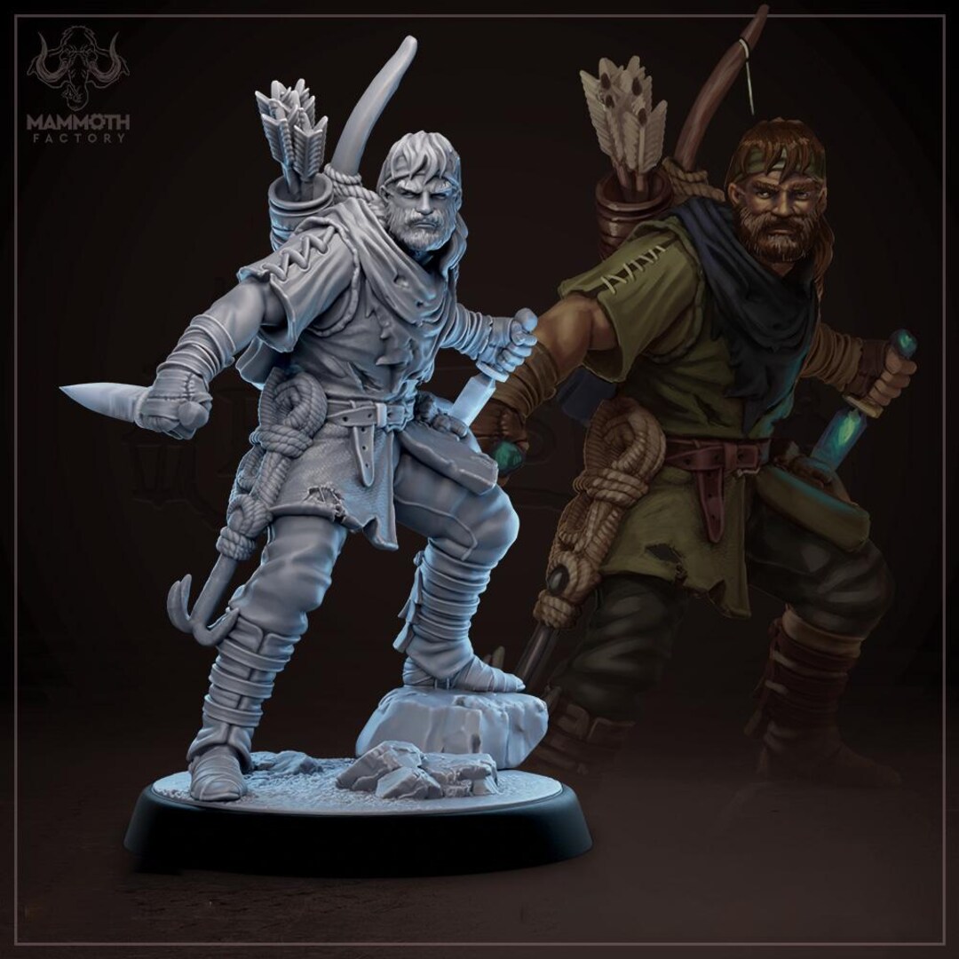 Human Male Ranger, Fighter, Rogue PC / NPC | 5 Sizes Resin Miniature ...