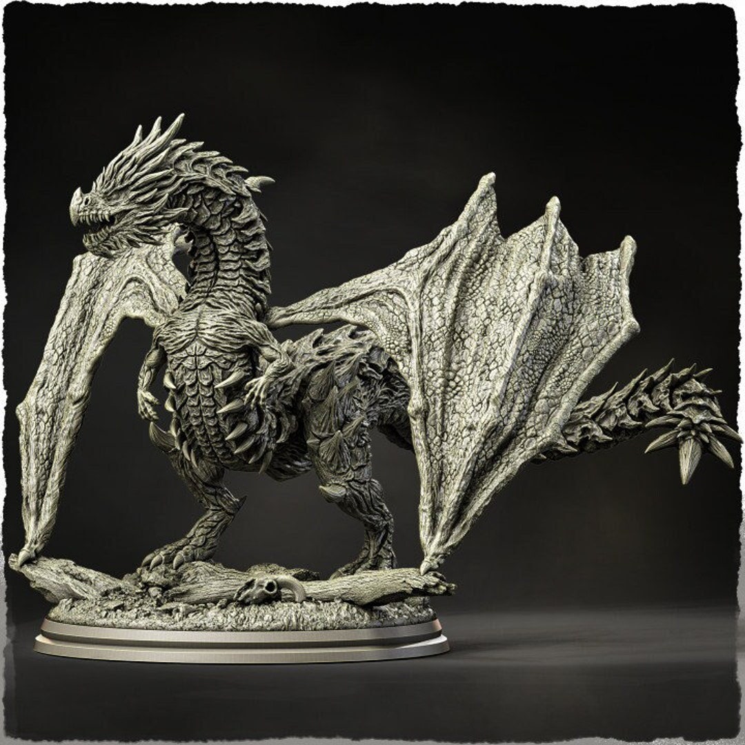 Chromatic Dragon (4 Sizes) D&D Miniature | 250mm Long, 225mm Wing Span ...