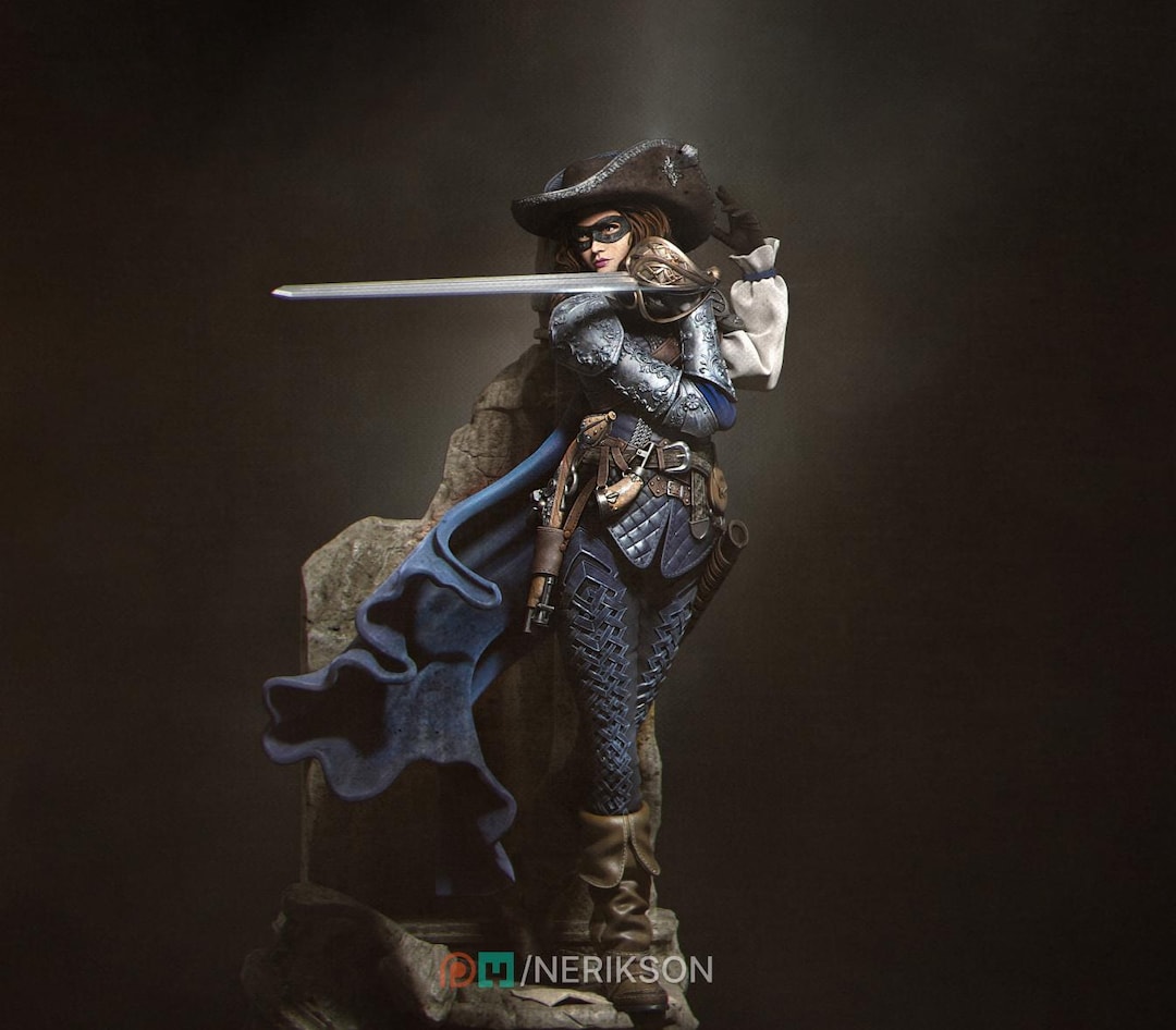 Female Swashbuckler Miniature | Rogue Duelist Warrior | Resin 28mm 32mm ...