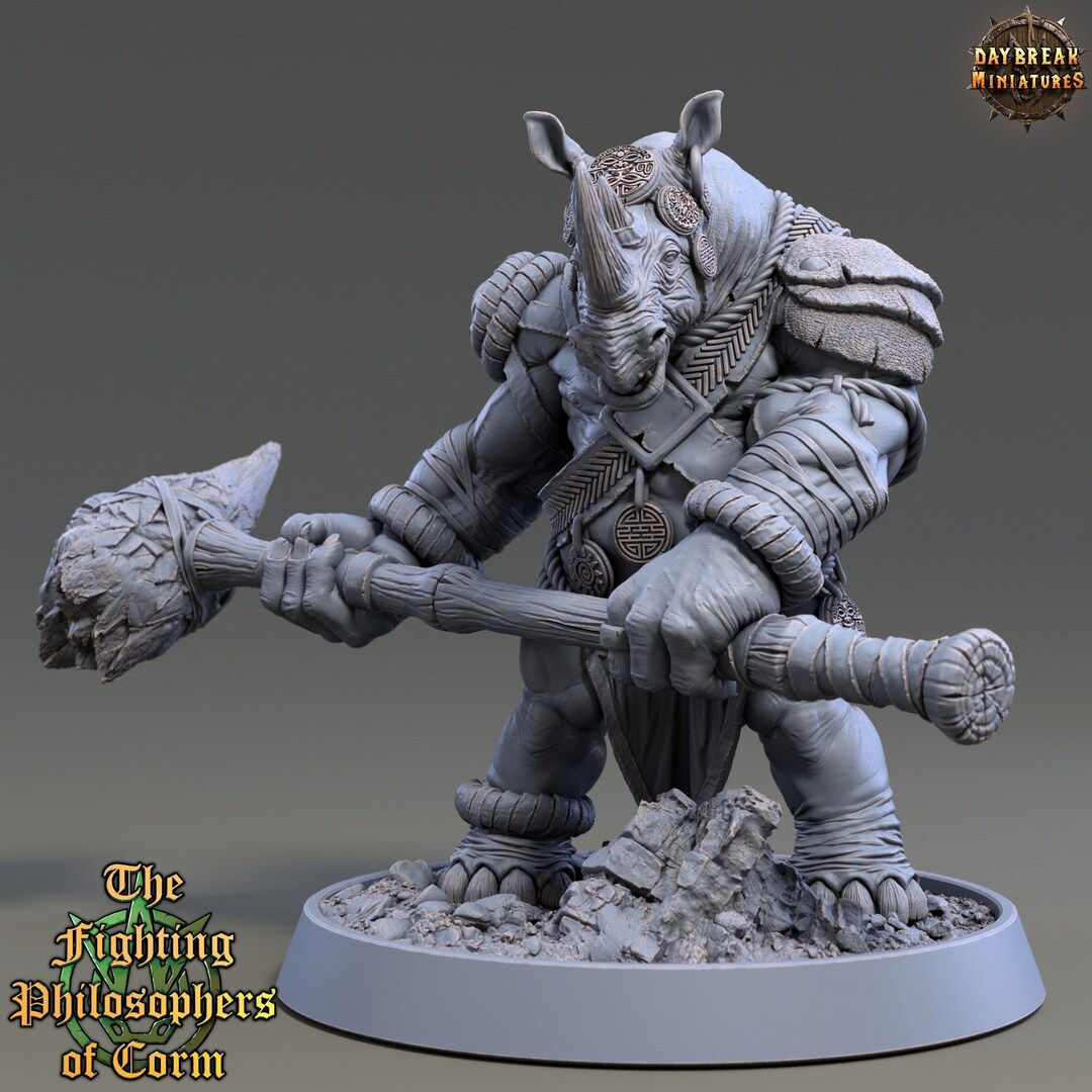 Rhinokin, Rhino-folk Warrior 4 Sizes /scales | D&D 5e Megaboss ...