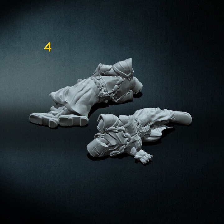 Dead Paladins Knights With Horses Set 28mm 32mm 75mm Scale D&D ...