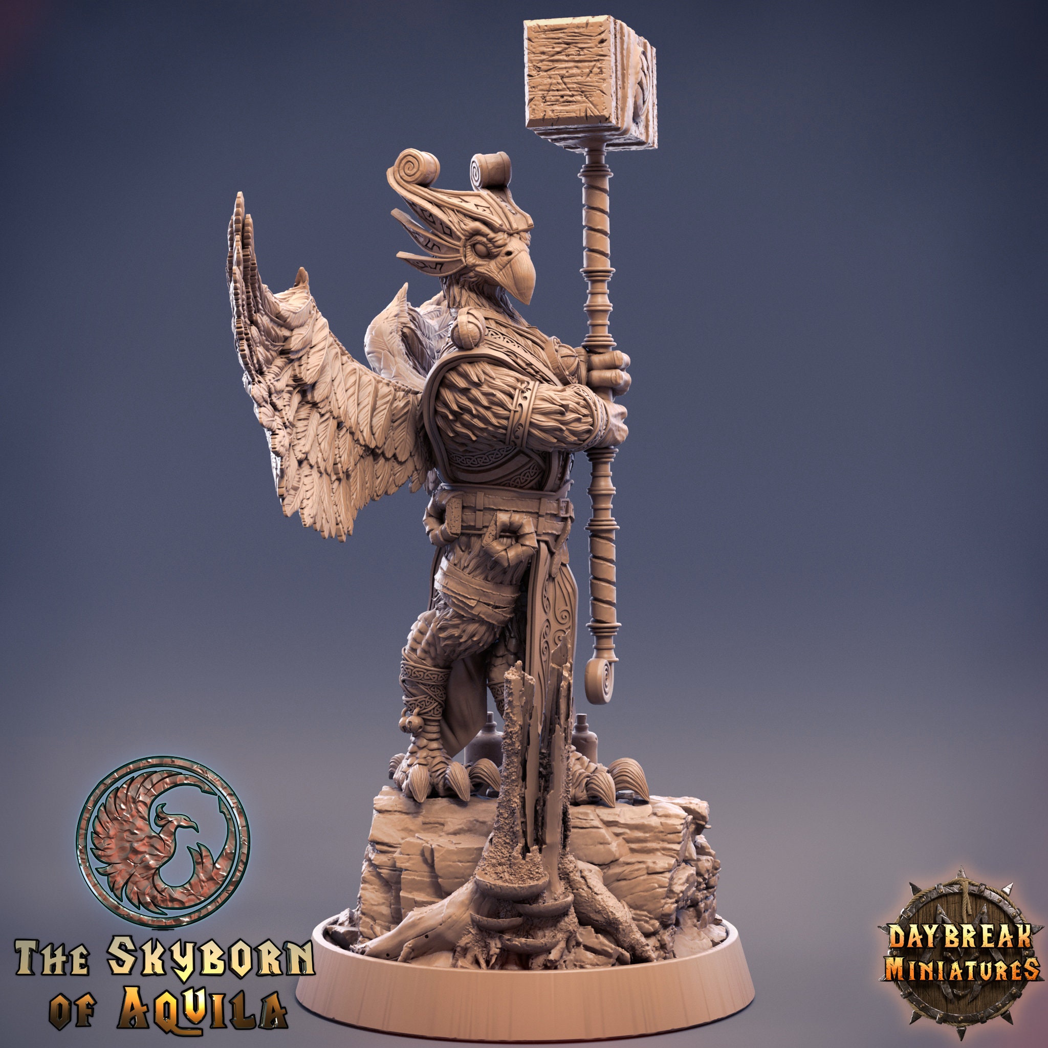 Aarakocra Cleric Paladin Fighter | 28mm, 32mm, 75mm Scale Resin ...