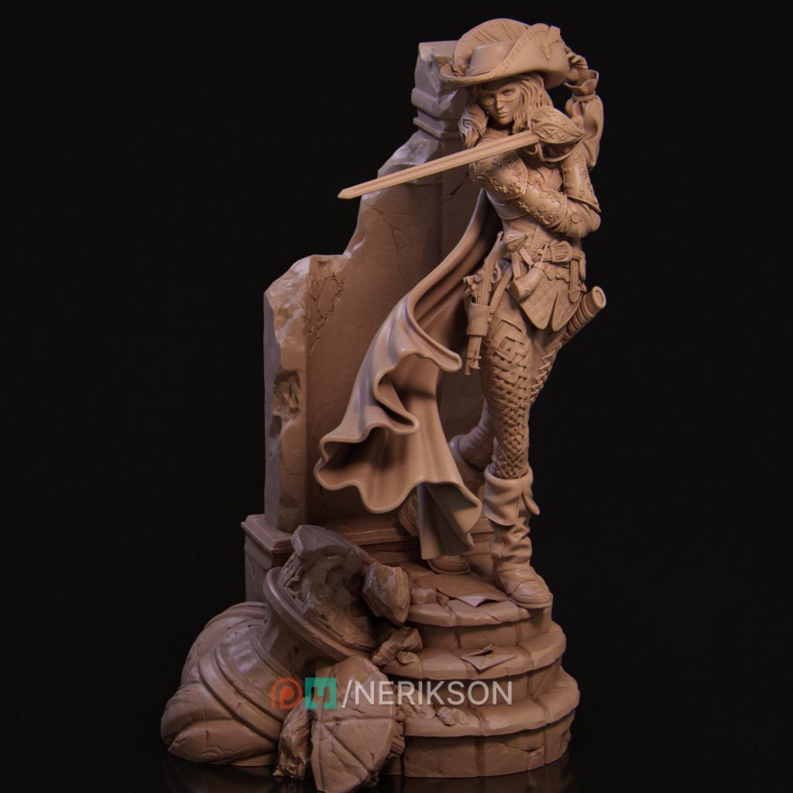 Female Swashbuckler Miniature | Rogue Duelist Warrior | Resin 28mm 32mm ...
