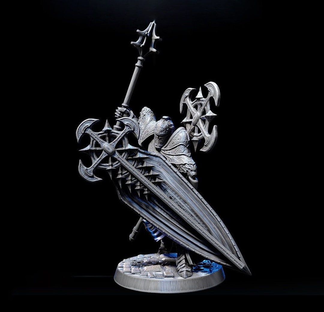 Paladin Cleric Fighter Knight Unpainted Miniature | 28mm, 32mm, 54mm ...