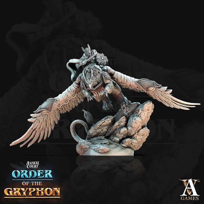 Griffon Cavalry Miniature | Paladin Knight Rider | Dnd Pathfinder ...