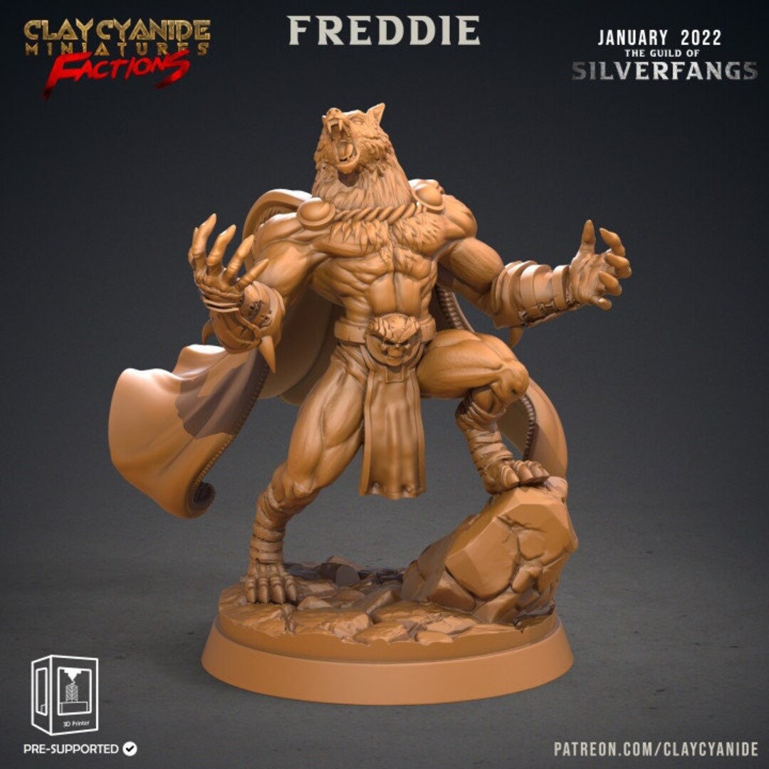 Werewolf Fighter, Wolf Folk, Wolfkind 28mm, 32mm,75mm Scales Resin ...