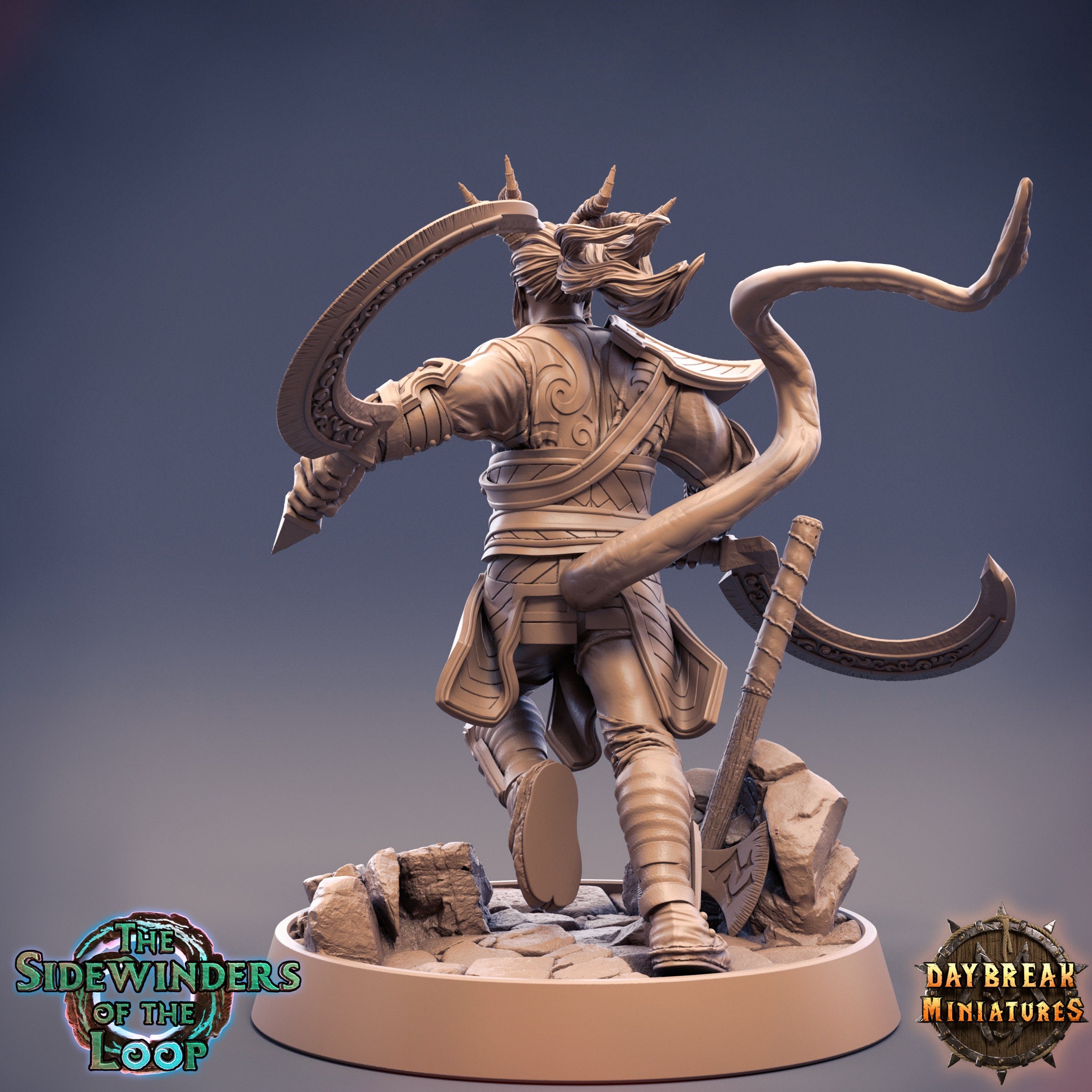 Tiefling Fighter Battle Master Two-weapon Style |3 Sizes /scale Resin ...