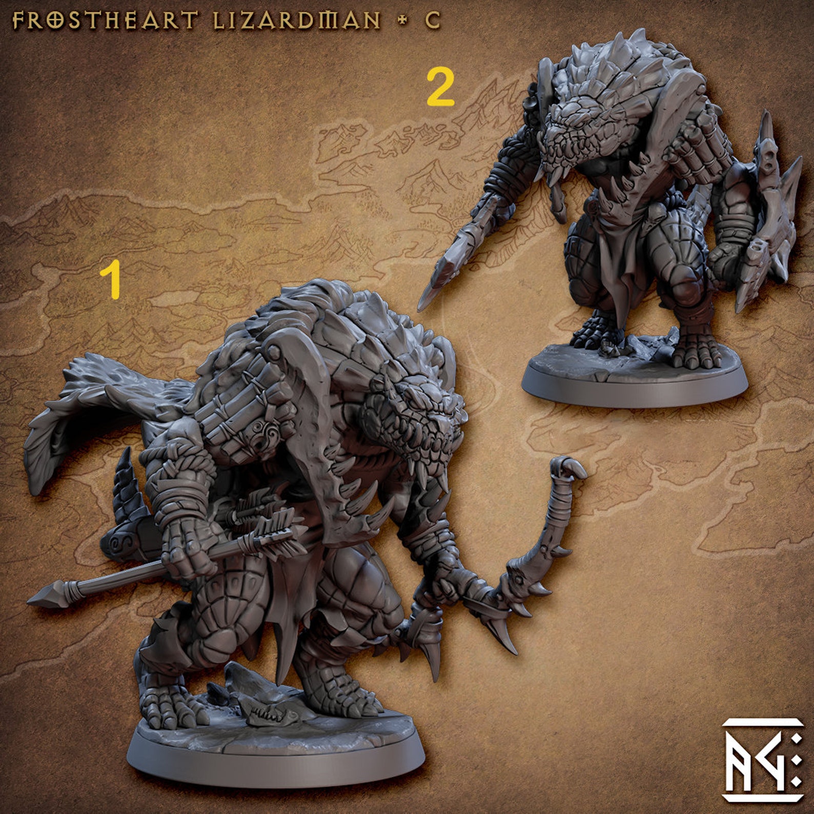 Lizardfolk, Lizardman, Fighter, Range, Paladin PC NPC | 4 Sizes /scale ...