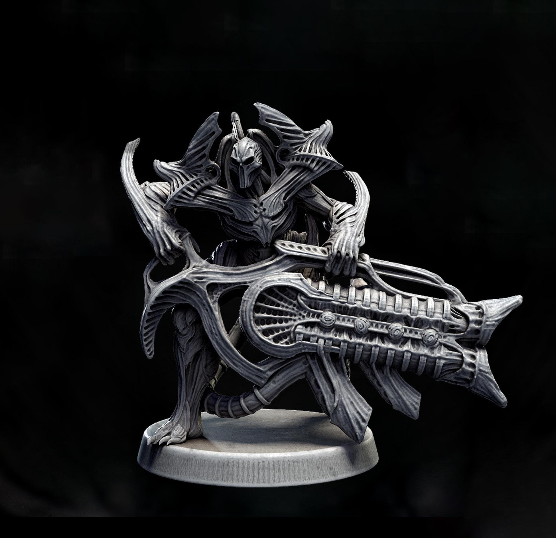 Sci-fi Miniature Robot Infantry, H.R Giger Style | 5 Base Sizes | Resin ...