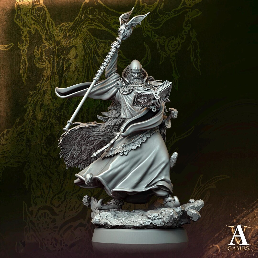 Human Male Battle Wizard Miniature | 5 Sizes /scales |D&D - Etsy