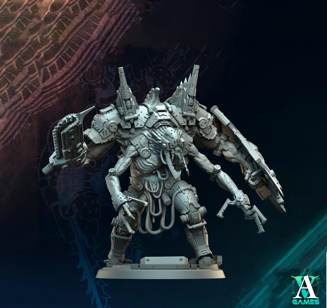 Sci-fi Heavy Terminator Chaos Demon Knight Miniature | 32mm, 40mm, 50mm ...