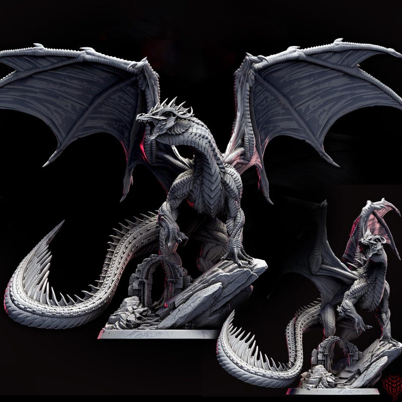 Crimson Colossal Blue Dragon - Etsy Canada