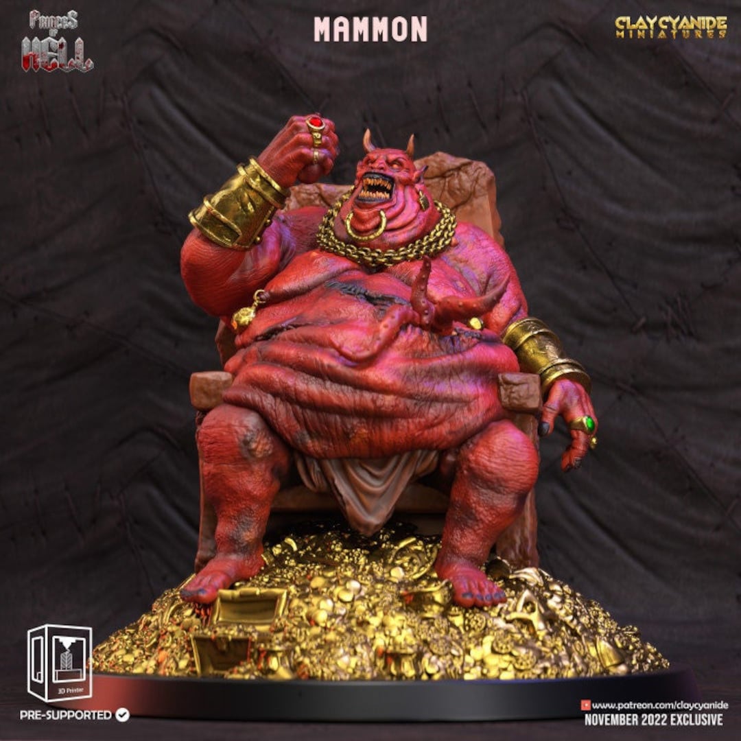 Mammon Demon Prince | 28mm, 32 Mm, 75mm Scale | Resin Miniature ...