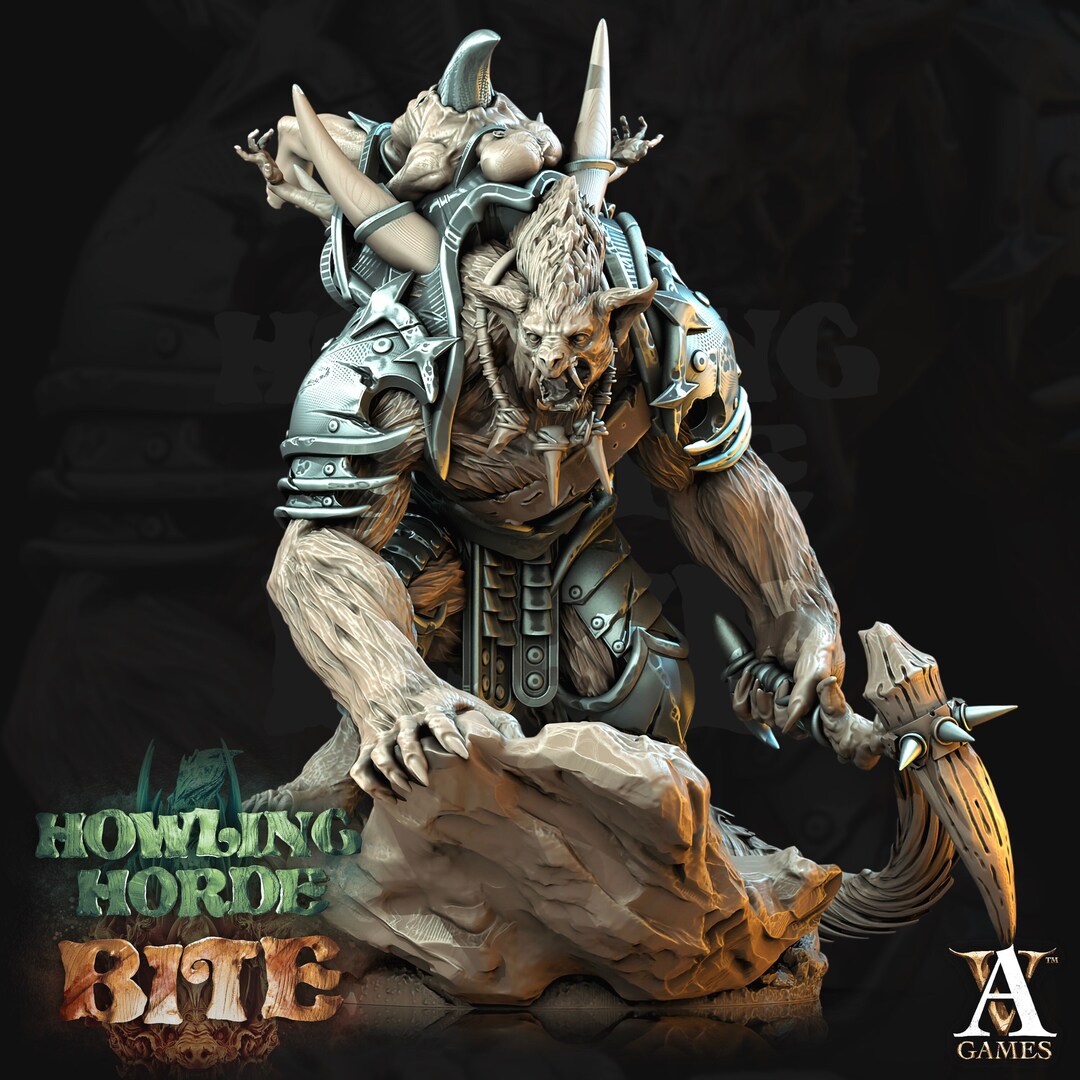 Gnoll Brute With Axe | Miniature| 3 Sizes /scales | Pathfinder Hyena ...