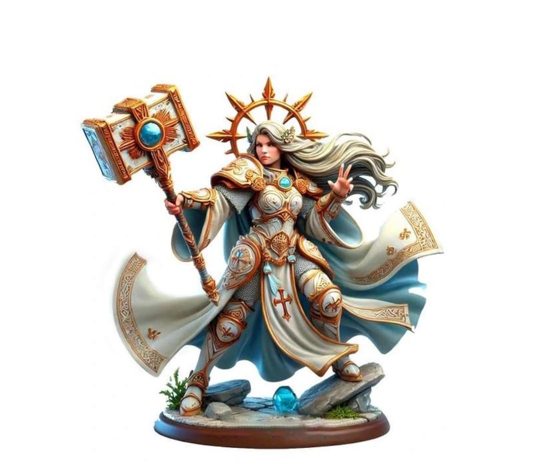 Female Cleric Light Domain, Paladin Miniature | 5 Sizes /scales ...