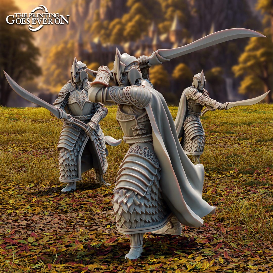 Elf Fighters, Paladin With Sword (3 Poses )| Miniature | 5 Sizes ...
