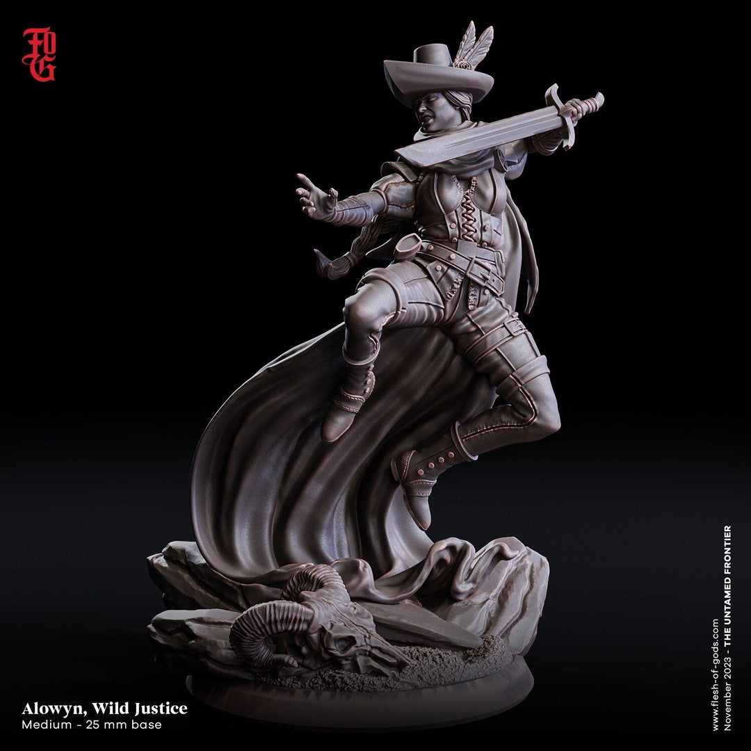Swashbuckler Rogue Fighter PC NPC | 28mm, 32mm,54mm,75mm,100mm Scales ...
