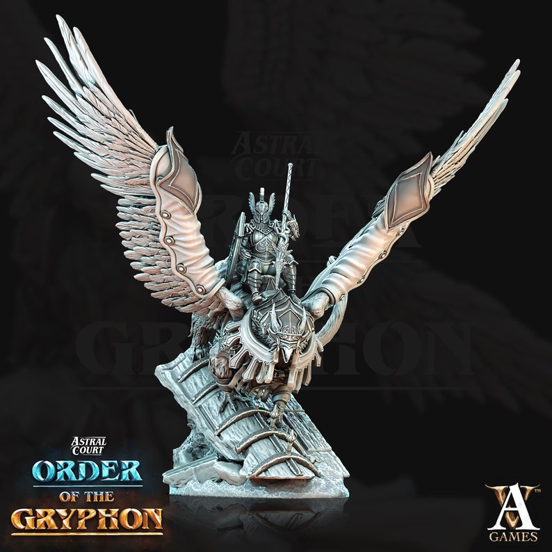 Griffon With Paladin Fighter Knight Rider | 28mm and 32mm Scale ...
