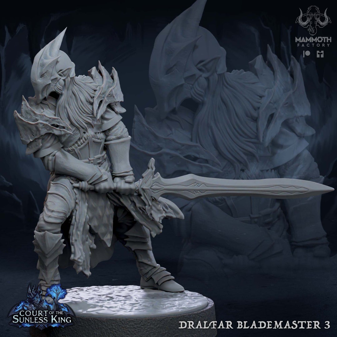 Dark Elf Fighter Ranger PC / NPC Unpainted 28mm,32mm,54mm,75mm,100mm ...